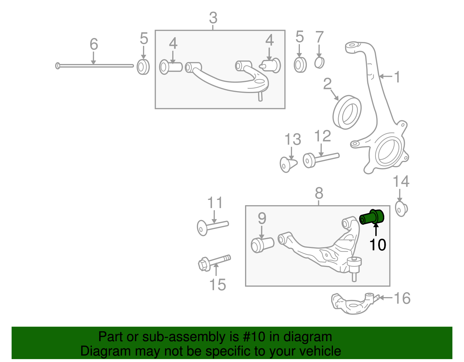 48655-60050 - Lower Control Arm Rear Bushing 2010-2024 Toyota | Longo ...