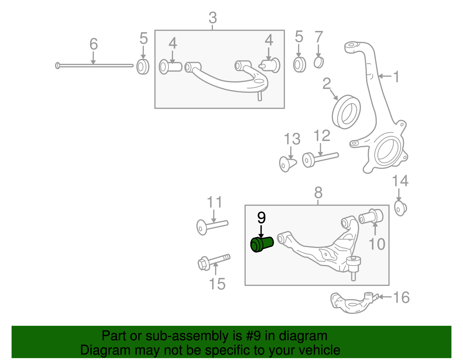 Genuine Toyota Lower Control Arm Front Bushing part# 48654-60050 for ...