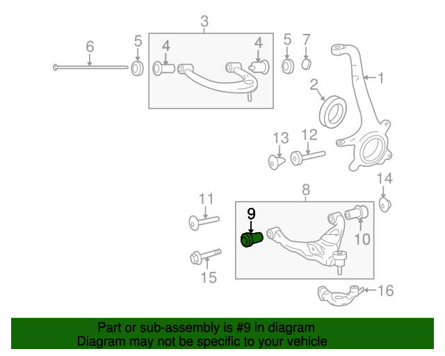 2010-2024 Toyota Lower Control Arm Front Bushing 48654-60050 | OEM ...