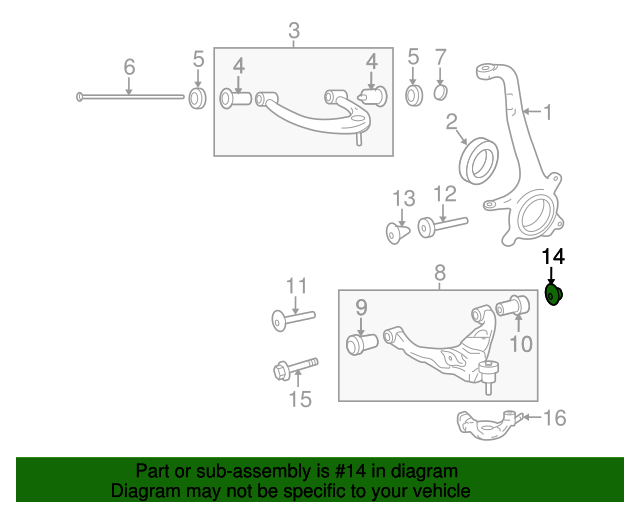 48198-60021 - Lower Control Arm Adjust Cam - 2020-2023 Toyota 4Runner ...