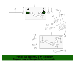 2003-2024 Toyota Upper Control Arm Bushing 48632-60040 | Toyota Parts ...