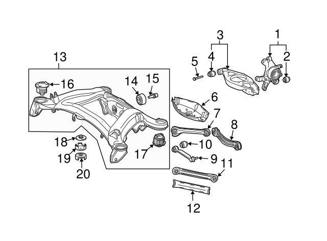 203-351-09-42 - Suspension Crossmember Insulator 2003-2009 Mercedes ...