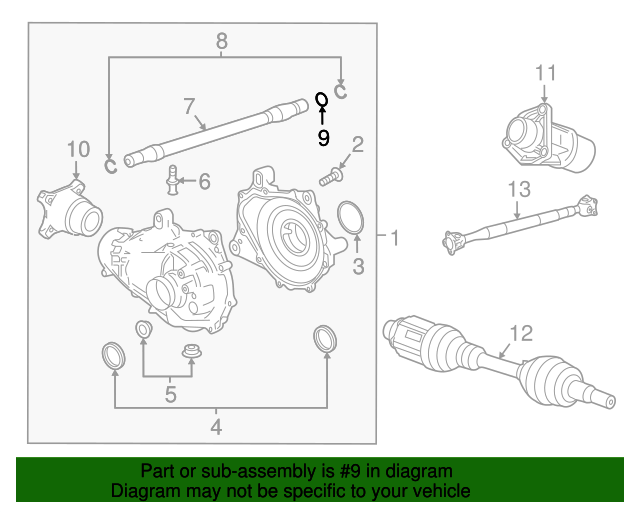 2016-2022 Cadillac Front Intermediate Axle Shaft O-Ring Seal 23269758 ...