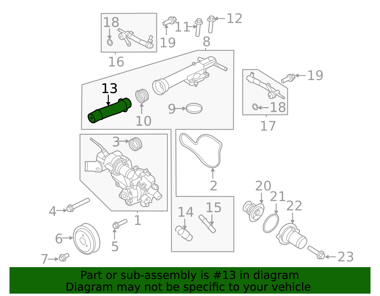 2021-2025 Ford Motorcraft™ Engine Water Pump Outlet Pipe RH-305 | OEM ...