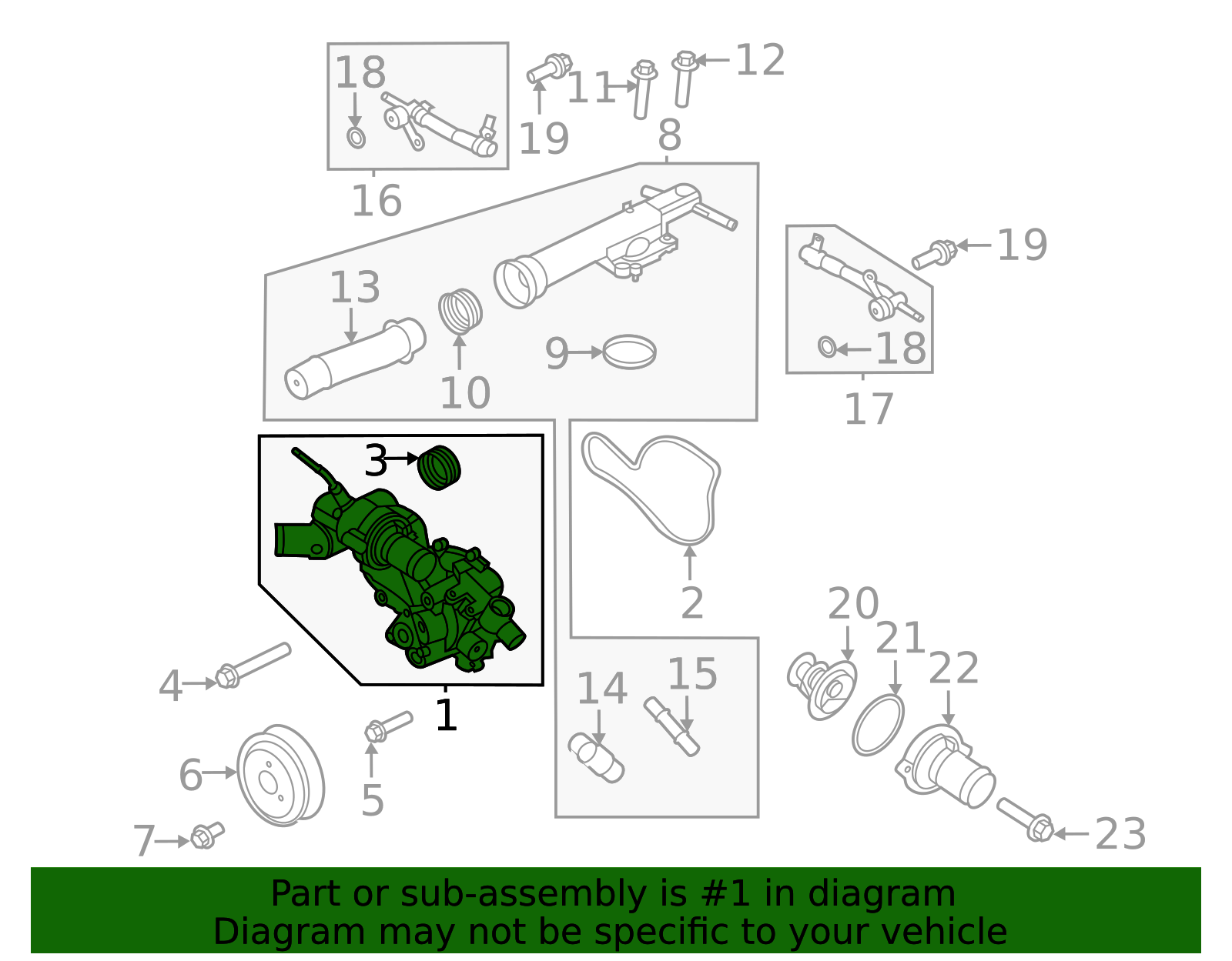 MB3Z-8501-A - Engine Water Pump Outlet Pipe 2021-2024 Ford | Big 3 Auto ...