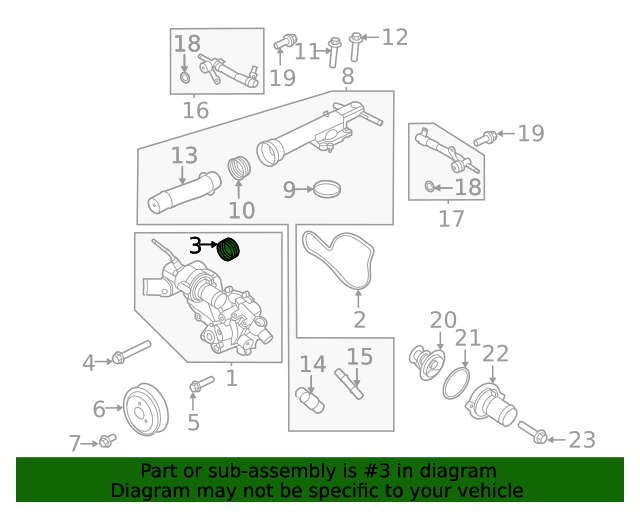 2021-2024 Ford Water Pump Assembly Seal ML3Z-8507-D | OEM Parts Online