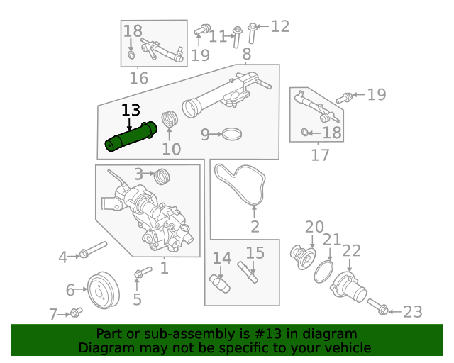Genuine OEM Ford Part - Water Inlet ML3Z-8592-B | Genuine OEM Ford ...