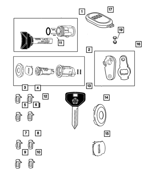 Lock Cylinders and Keys for 2004 Dodge Ram 1500 | DodgeParts.com