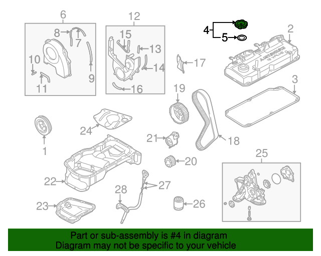 2001-2007 Mitsubishi Engine Oil Filler Cap MD354664 | Mitsubishi Parts ...