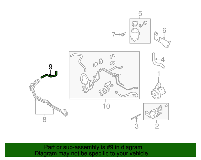 2006-2010 Infiniti M45 Power Steering Return Hose 49725-EH00A ...