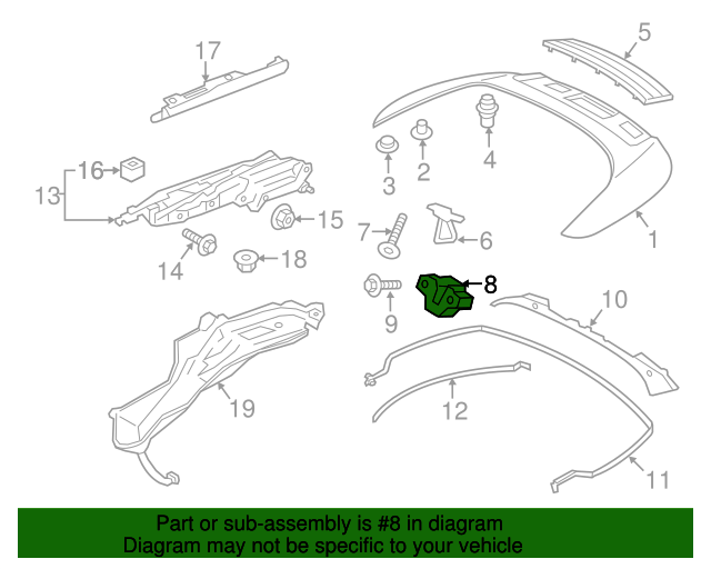 2012-2019 Porsche 911 Convertible Top Stowage Compartment Latch 991-561 ...
