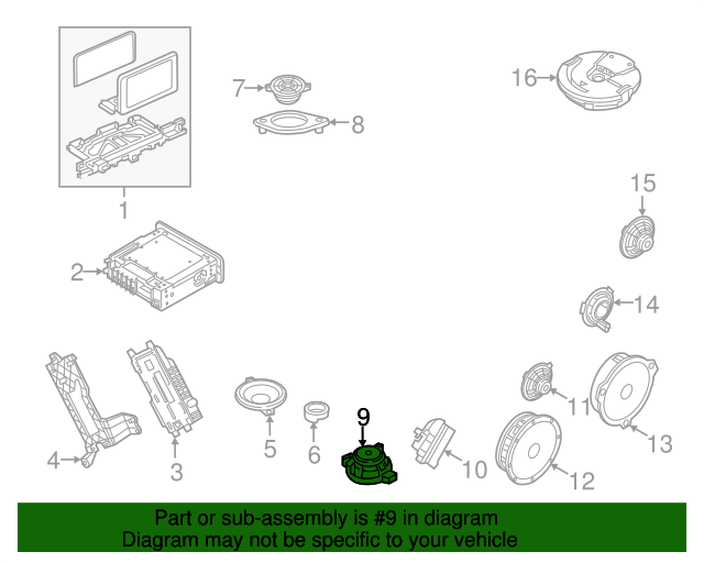 2017-2024 Audi Speaker 4M0-035-454-A | Audi USA Parts