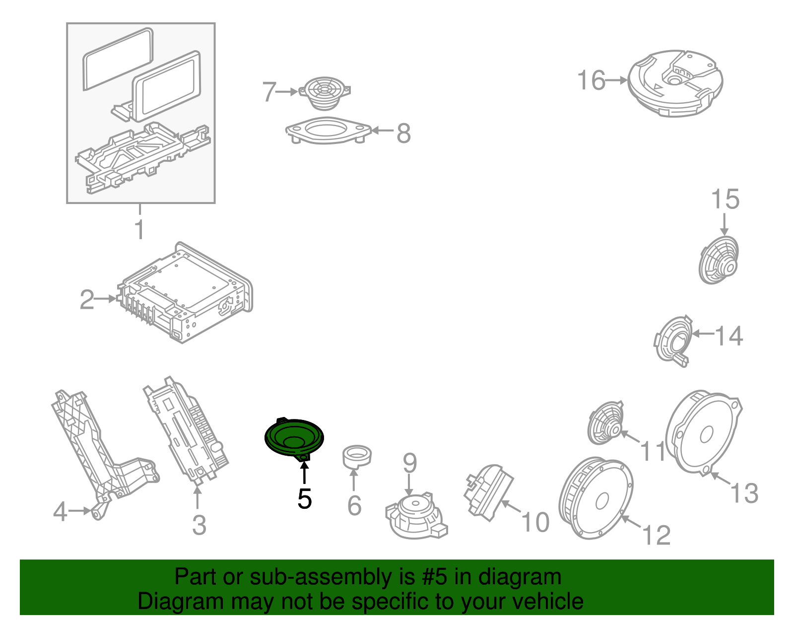 2018-2025 Audi Inst Panel Speaker 80A-035-453 | Audi OEM Parts Guy
