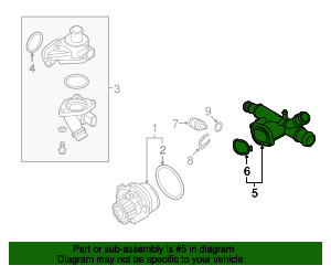 03L-121-132-Q - Cooling System Bypass Line Adapter 2010-2013 Audi ...