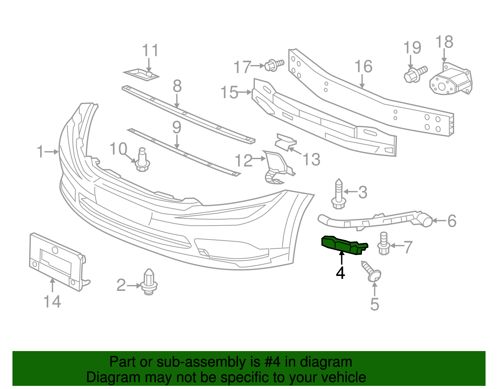 2012 Honda Civic Bumper Guide 71193-TR0-A02 | Retail Performance Auto Parts