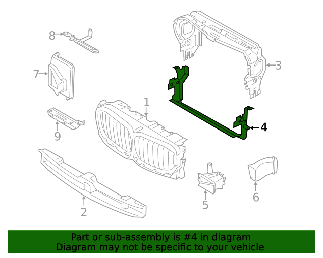 51747421678 - 2019-2024 BMW Lower Duct (51-74-7-421-678) | BMW of South ...