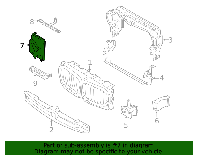 51748069276 - 2019-2023 BMW X5 Side Duct (51-74-8-069-276) | BMW of ...