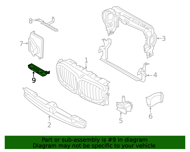 Genuine BMW 51-64-7-443-622 | Side Duct Lower Bracket | FREE Shipping ...