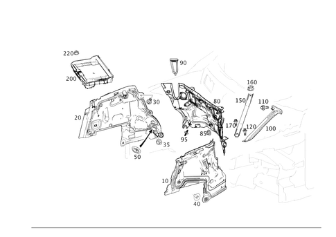 Engine Compartment Partition Panel, Wheelhouse Attachment Parts for ...