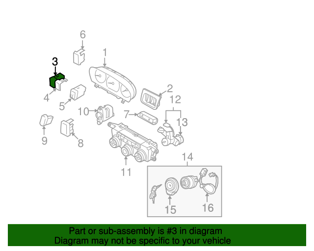 94950-0A500-V2 - Instrument Light Rheostat - 2008-2010 Hyundai Sonata ...