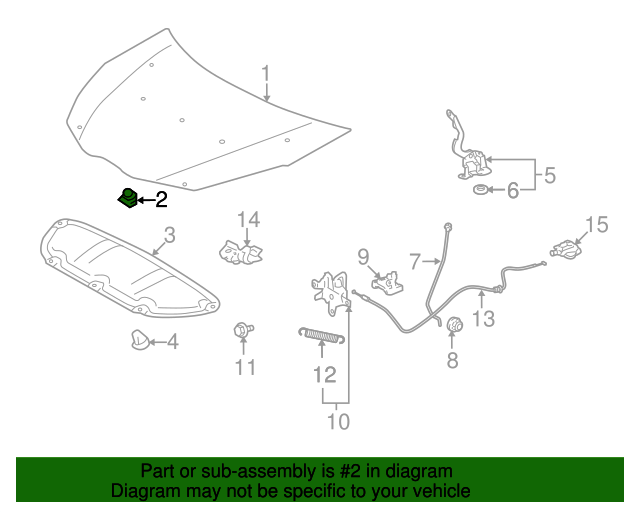 2008-2018 Toyota Hood Stopper 55738-52060 | Toyota Parts Center