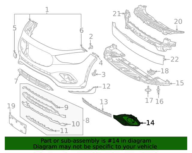 2021-2023 Mercedes-Benz GLA 250 Fog Light Trim 247-885-14-04 ...