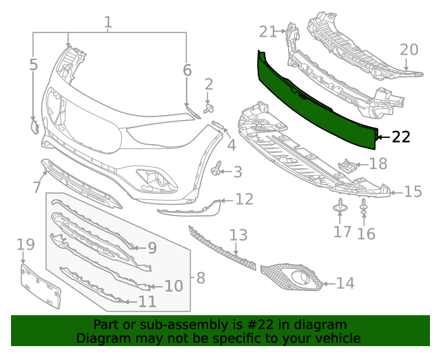 247-620-79-01 - Bumper Impact Bar 2020-2024 Mercedes-Benz ...