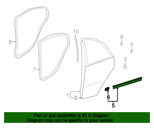 2001-2006 Hyundai Elantra Belt Weather-Strip 83220-2D200 | Hyundai ...