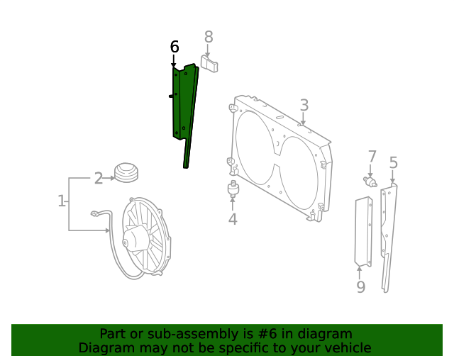 2002-2011 Mercedes-Benz Radiator Support Baffle 463-500-00-62 ...