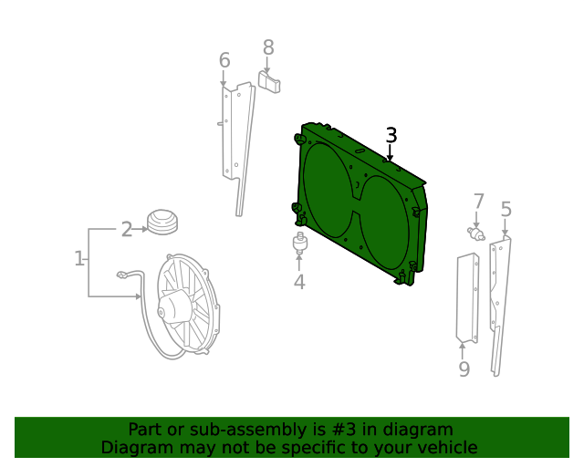 463-500-01-55 - A/C Condenser Fan Shroud 2002-2011 Mercedes-Benz ...