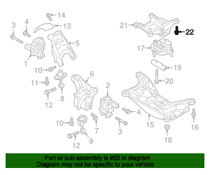 N-107-204-02 - Trans Mount Bracket Mount Bolt 2014-2023 Audi | Audi OEM ...