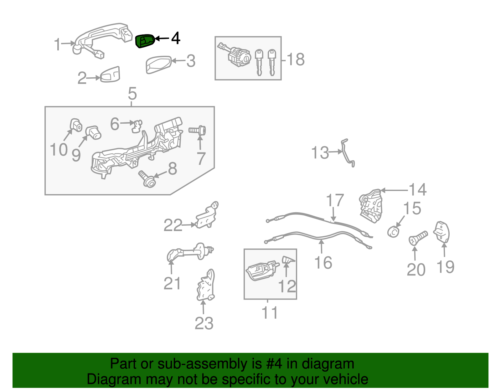 2012-2022 Toyota Handle Cover 69217-06100-A0 | Toyota Parts Center
