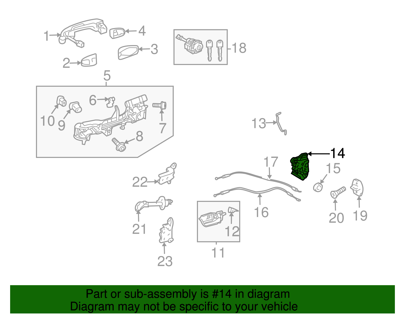 2012-2019 Toyota Door Lock/Latch Assembly Toyota Genuine Part OEM/New ...