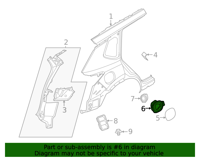 2024 Nissan Rogue Filler Pocket 78120-6RA0B | QuirkParts
