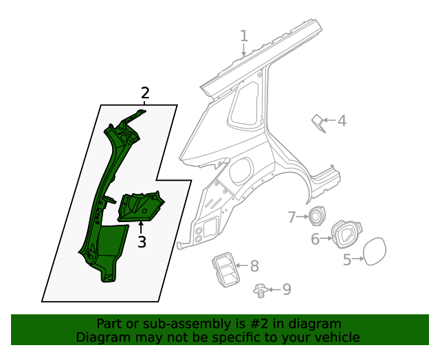 G7611-6RRAA - Rear Pillar 2021-2024 Nissan Rogue | Nissan Parts ...