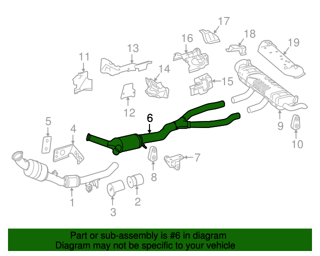 166-490-82-00-64 - Muffler System Mercedes-Benz USA Parts