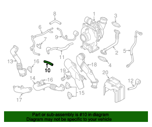2010-2016 GM Turbocharger Coolant Return Hose 12652724 | TascaParts.com