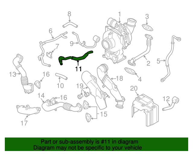 2010-2016 GM Turbocharger Coolant Feed Hose 12652722 GM | GMPartsDirect.com