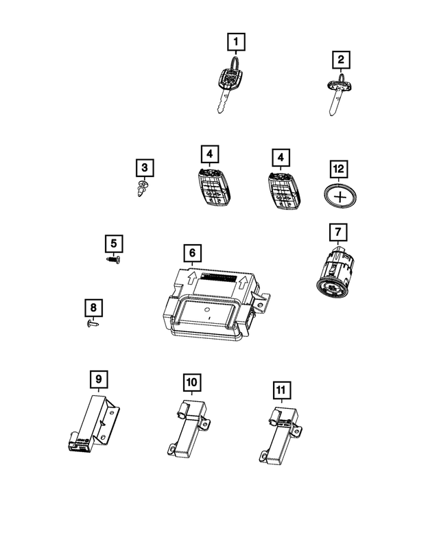 2019-2020 Ram Integrated Key Fob Transmitter 68381171AC | Mopar Estores