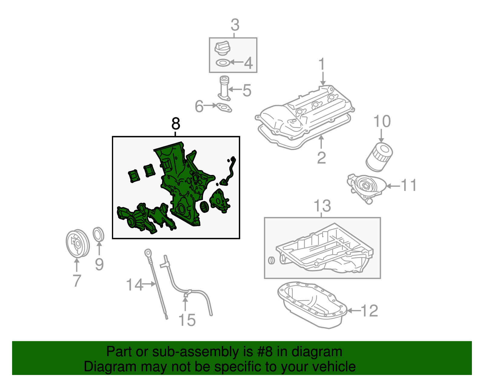 Genuine Toyota Engine Timing Cover part# 11310-31014 for 2003-2015 ...