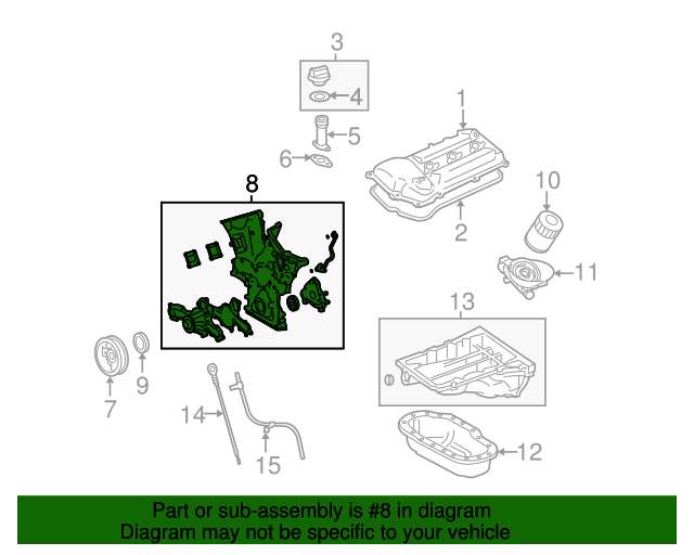 2003-2015 Toyota Engine Timing Cover 11310-31014 | Camelback Toyota Parts
