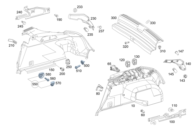 253-691-34-00 - D-Pillar Cover 2019-2025 Mercedes-Benz | Mercedes-Benz ...