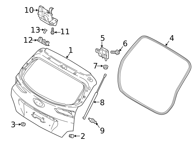 2021-2023 Hyundai Lift Gate 73700-J9031 | QuirkParts