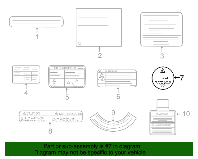 2009-2024 Nissan Caution Label 21435-8991A | CMA's Colonial Nissan