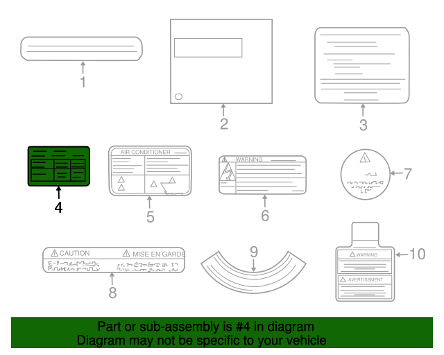 2013-2018 Nissan Altima Tire Info Label 99090-3TA0A | TascaParts.com