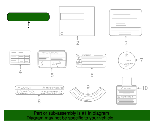 2013-2020 Nissan Caution Label 99053-3TA0A | TascaParts.com