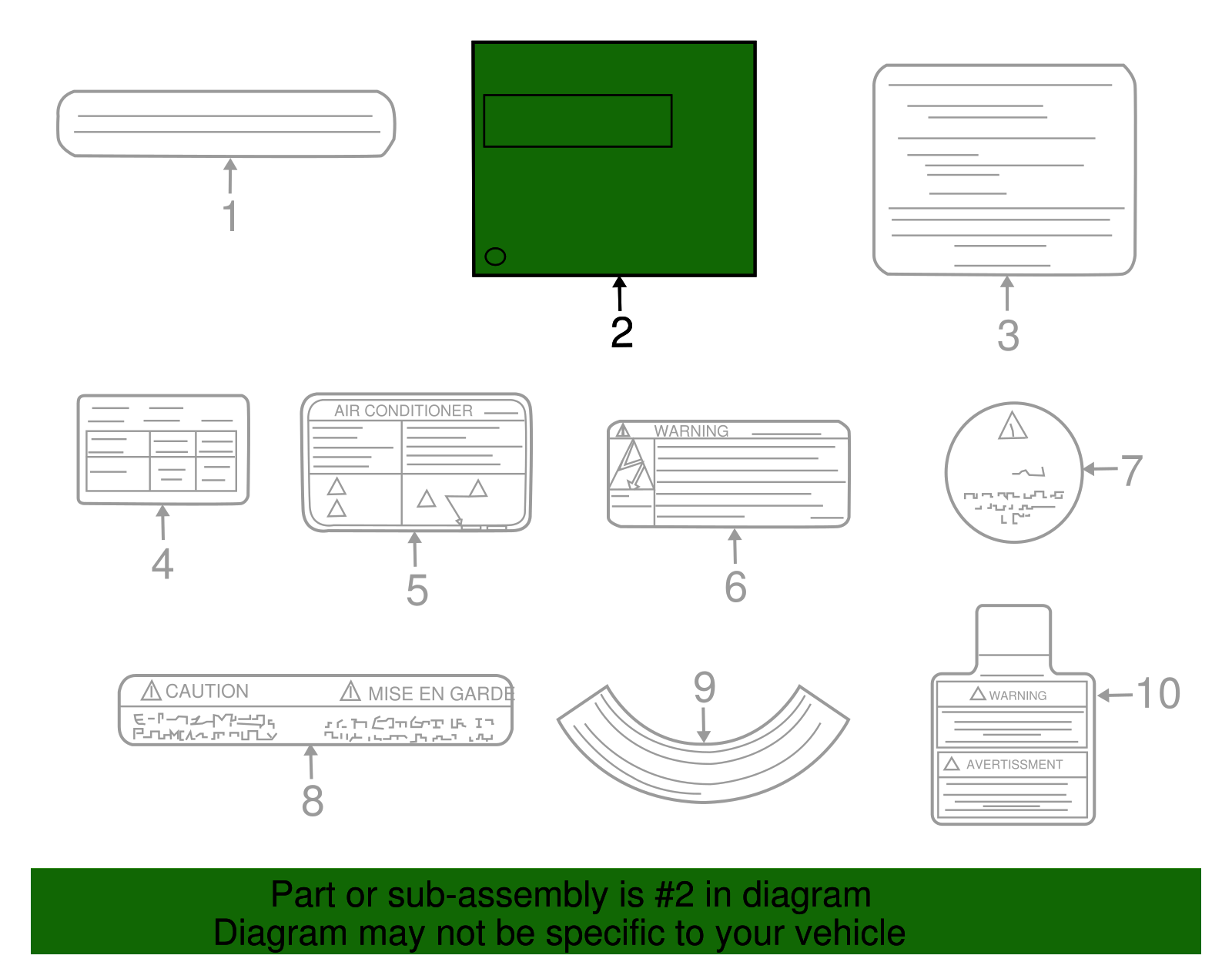 2018 Nissan Altima Emission Label 14805-9HU1A | Nissan Parts Store
