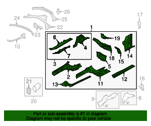 Audi OEM Side Member Assembly Part# 4G0-805-116-TB | OEM Vehicle Parts