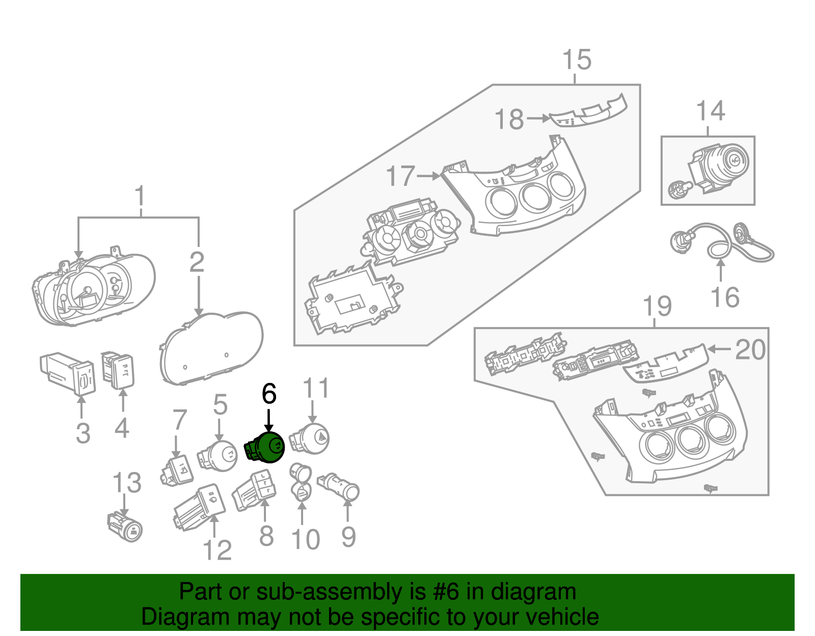 2006-2012 Toyota RAV4 Control Switch 84724-0R010 | Toyota Parts Center