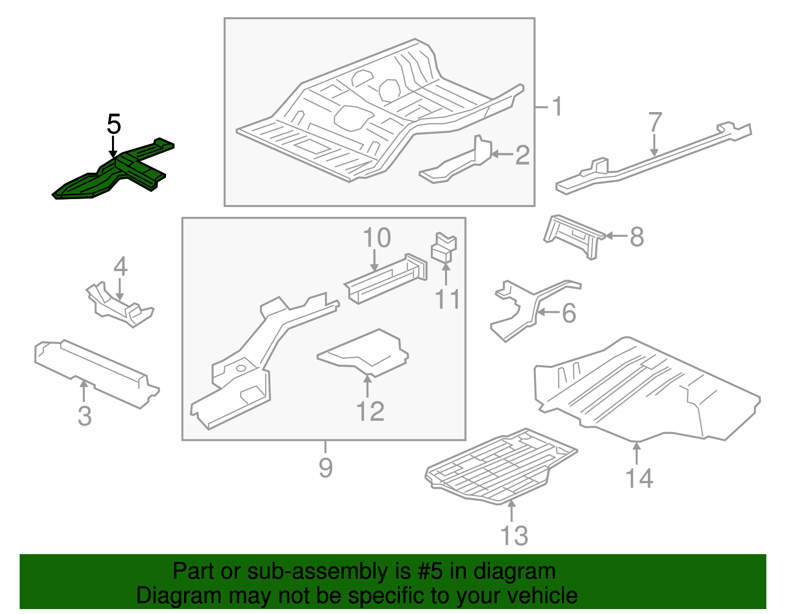 65740-TR3-A20ZZ - 2012-2015 Honda Civic - Cross-Member R Rear Floor ...
